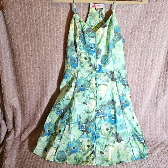 Candie's | Dresses | 3 Candies Green Blue Floral Summer Dress Sz 5 ...